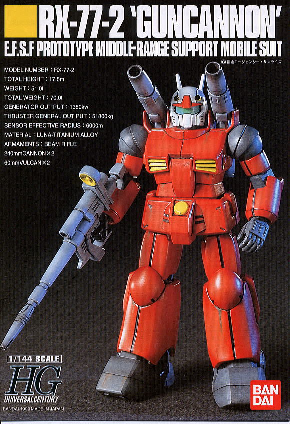 Gundam Bandai HGUC RX 77 2 GUNCANNON