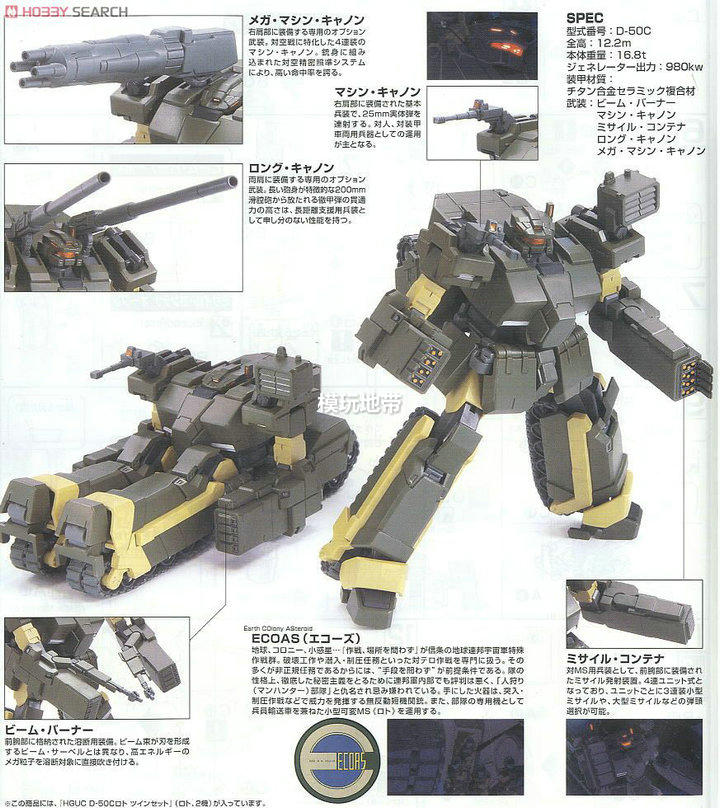 0 Bandai HGUC D 50C LOTO TWIN SET