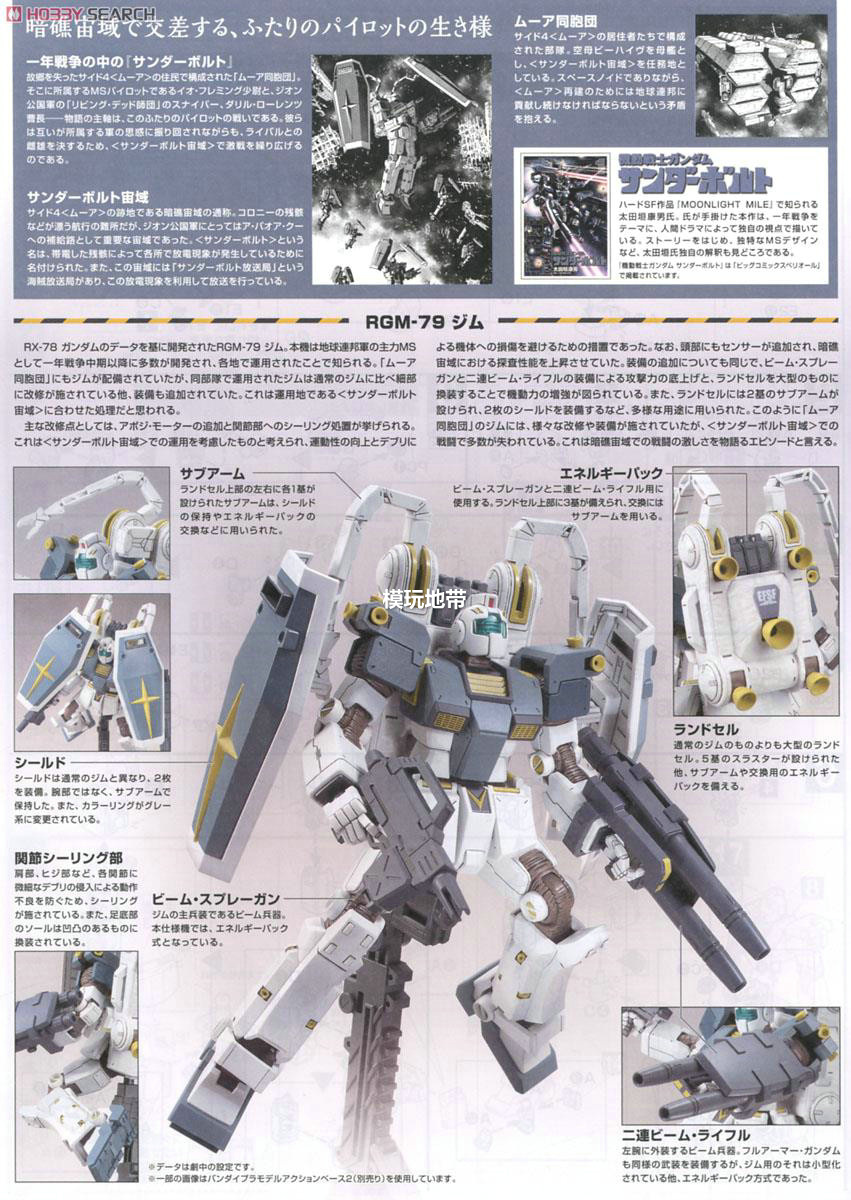 Bandai HGUC RGM 79 GM Gundam Thunderbolt