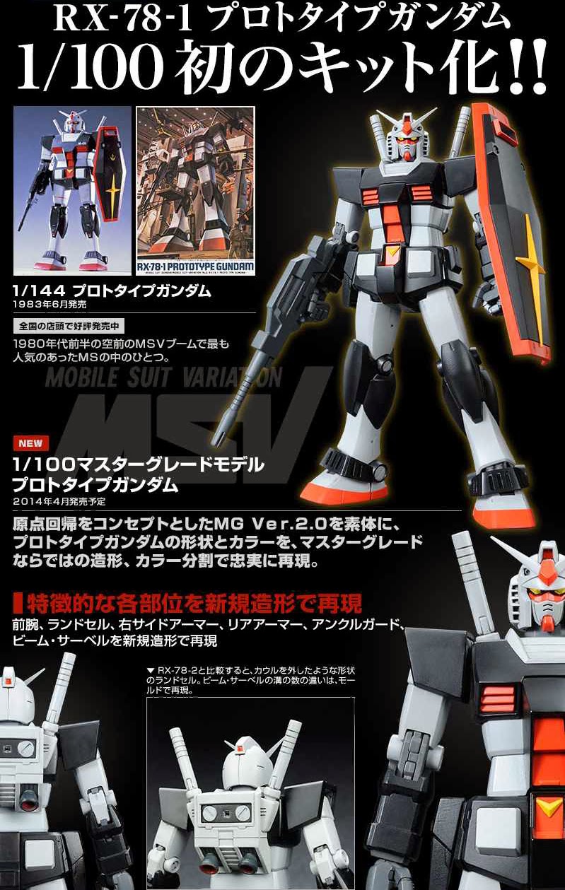 Bandai Limited MG RX 78 1 Prototype Gundam