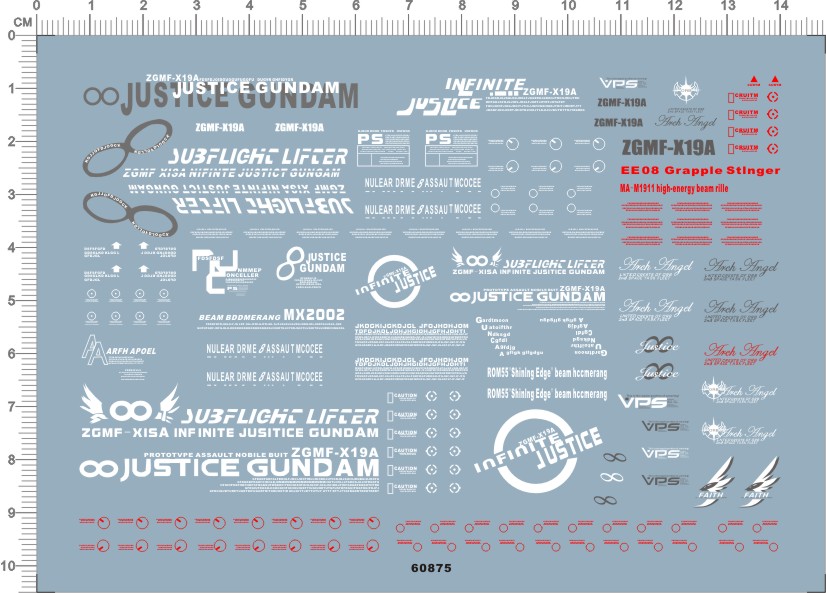 [d157] Decal For MG Infinite Justice Gundam